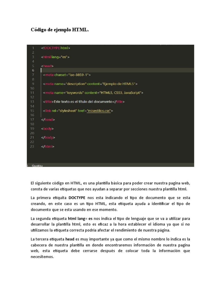 Código de Ejemplo HTML | PDF | HTML | Red mundial