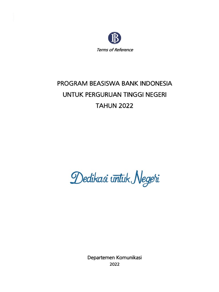 TOR Beasiswa Untuk PTN Tahun 2022 | PDF | Pengelolaan Keuangan & Uang | Ilmu Sosial