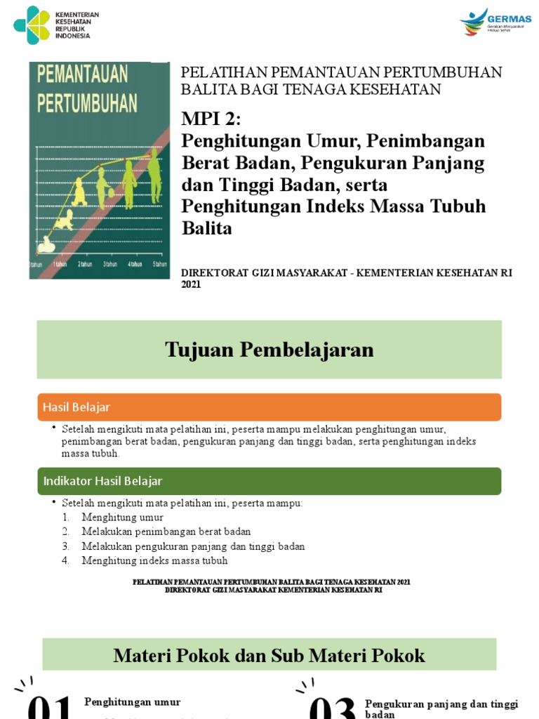 Penghitungan Umur, BB, TB, IMT | PDF