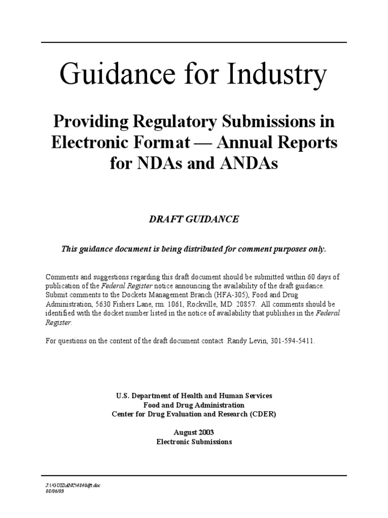 Ar Report Guidance | PDF | Food And Drug Administration