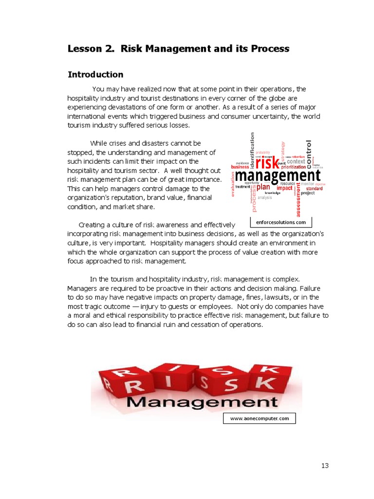Unit 1 Lesson 2 Risk MGT | PDF | Risk | Risk Management