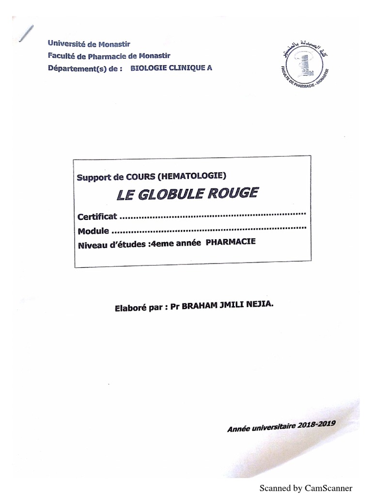 Globule Rouge | PDF