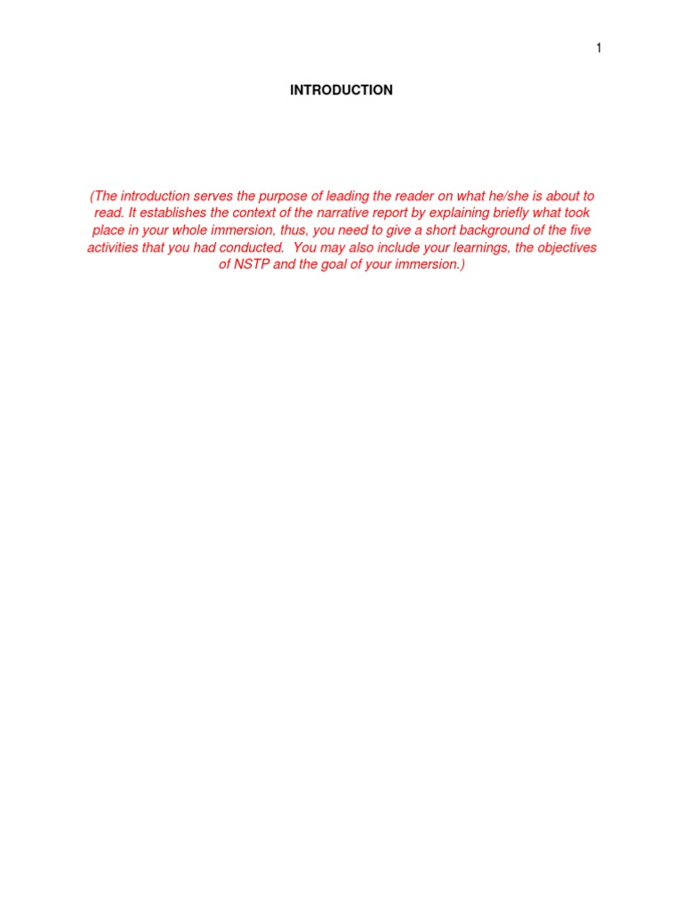 NSTP 2 Narrative Report Overview | PDF | Text | Writing