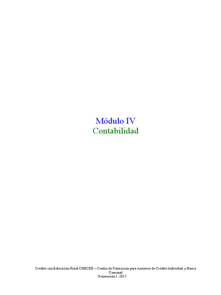 Modulo Iv Contabilidad Pdf Contabilidad Estado Financiero