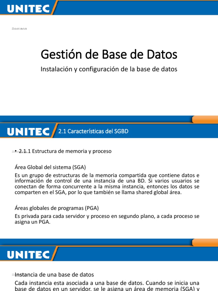 Instalación y Configuración de La Base de Datos | PDF | Bases de datos ...