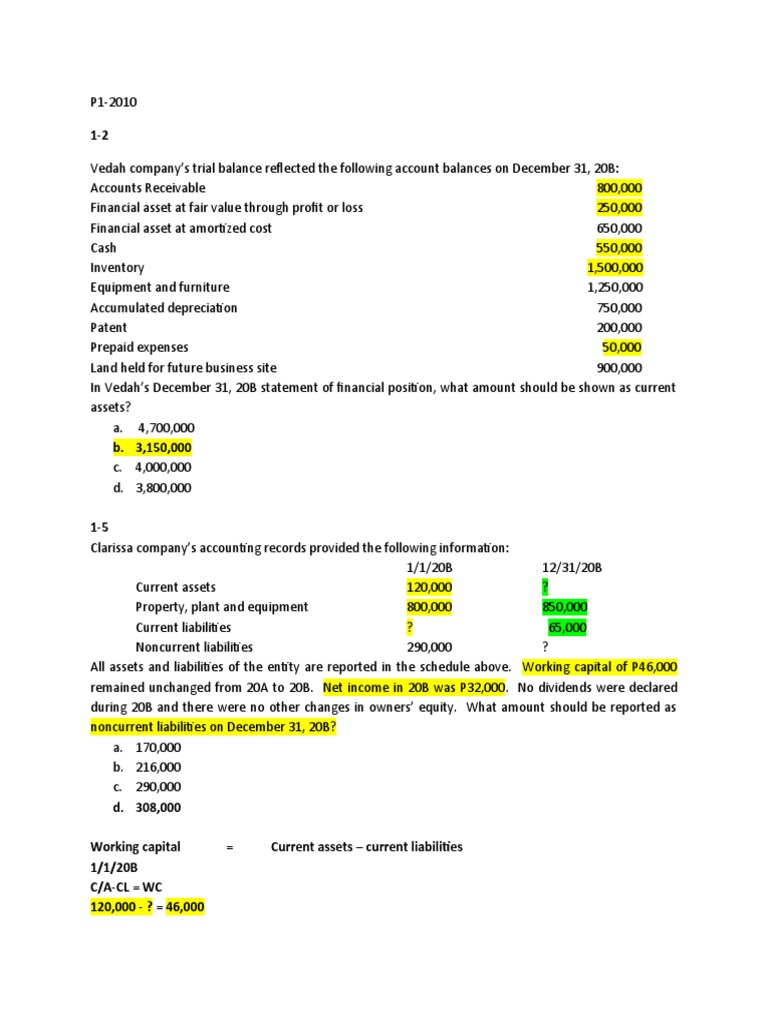 SOFP-mcq Problems | PDF | Balance Sheet | Equity (Finance)