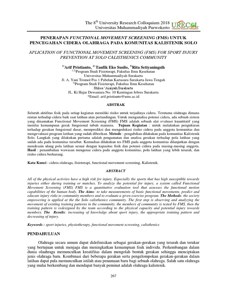 FMS untuk Pencegahan Cidera Kalistenik | PDF