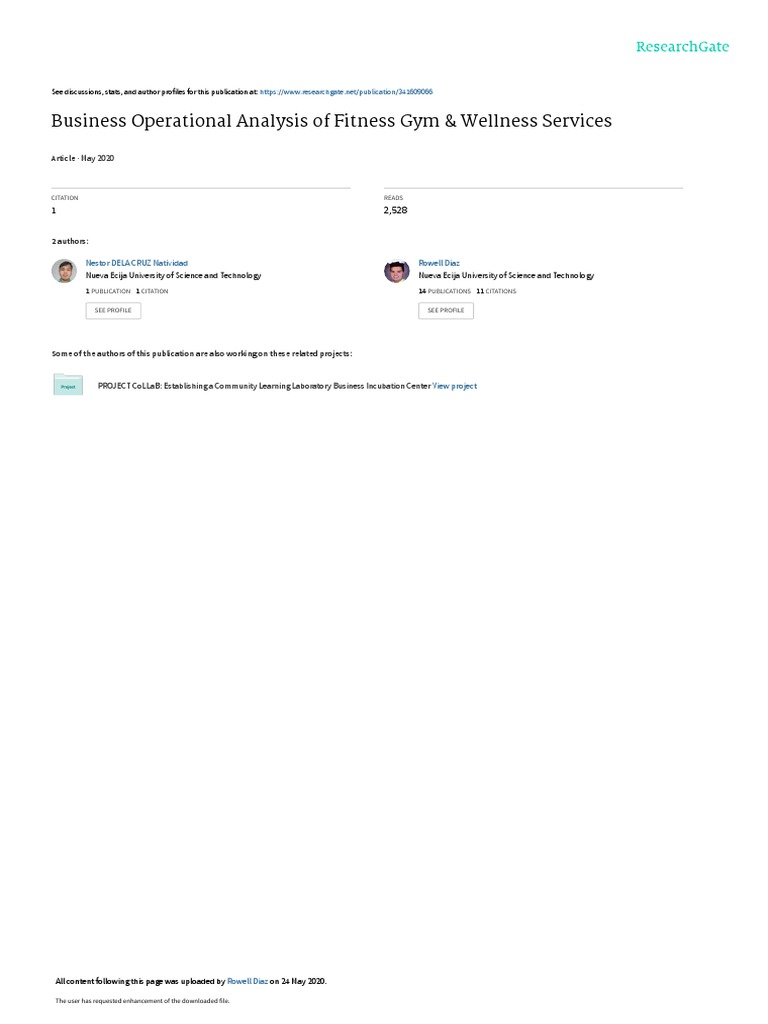Business Operational Analysis of Fitness Gym & Wellness Services ...