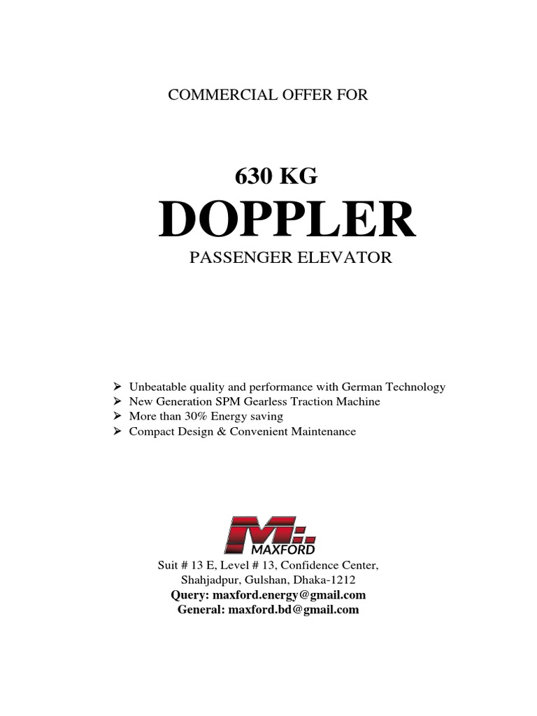 Doppler 630kg, 10F | PDF | Elevator | Door