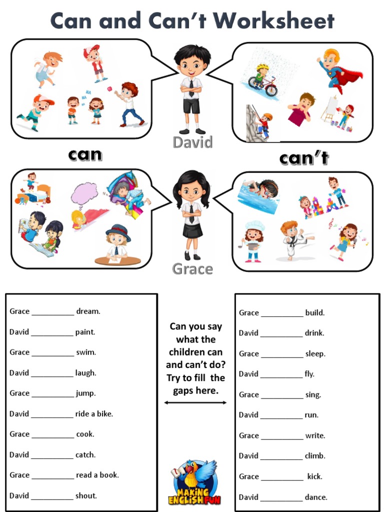 Can and Cant Worksheet 2 | PDF