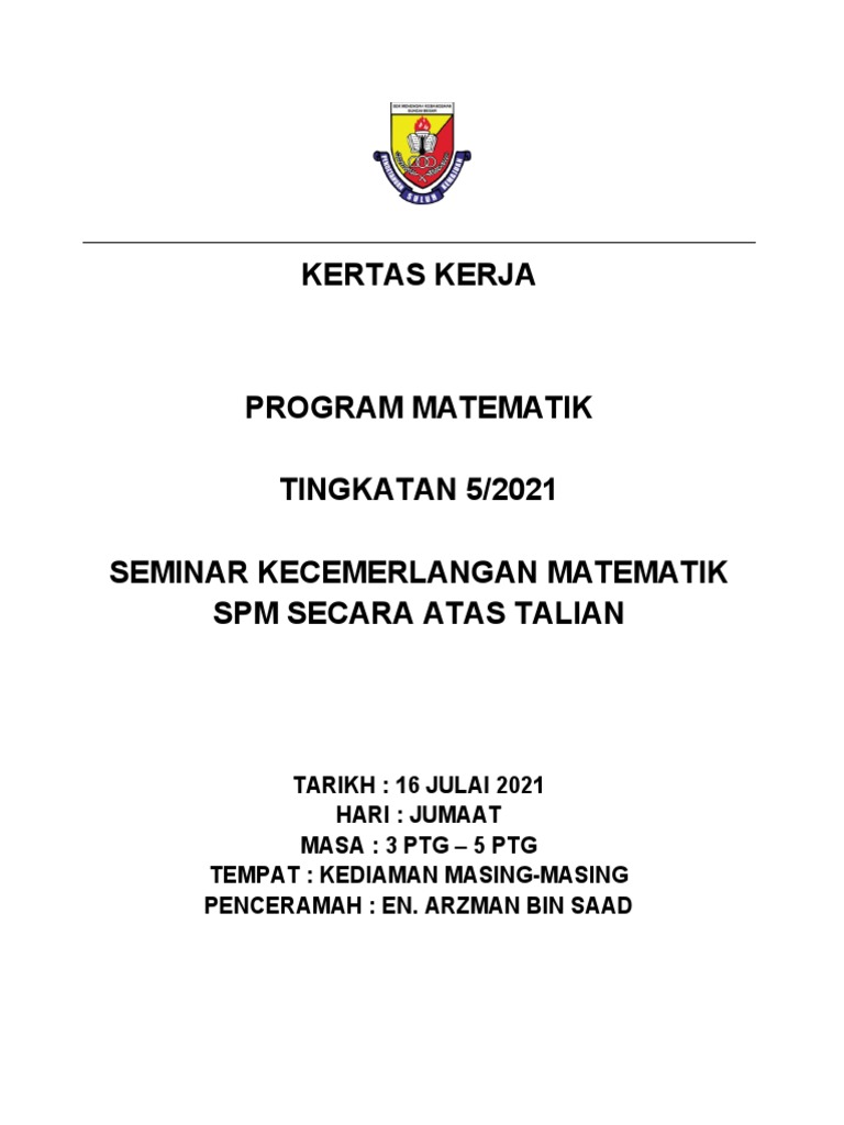 Kertas Kerja Seminar Teknik Menjawab SPM | PDF