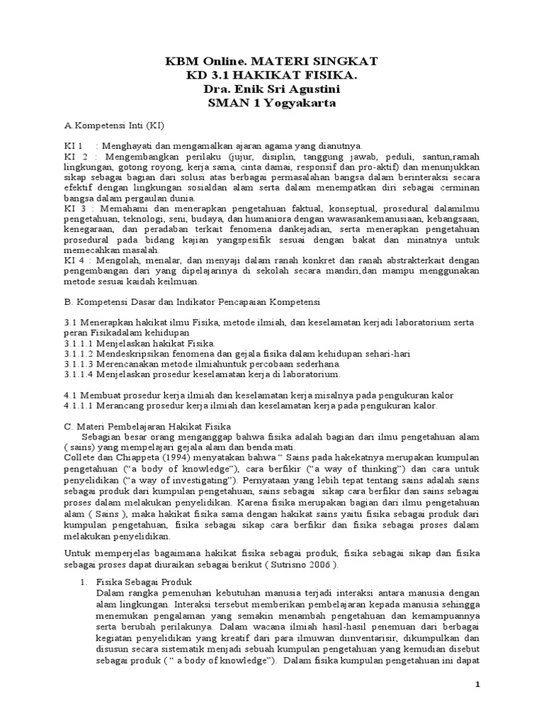 KBM Online. Hakikat Fisika | PDF