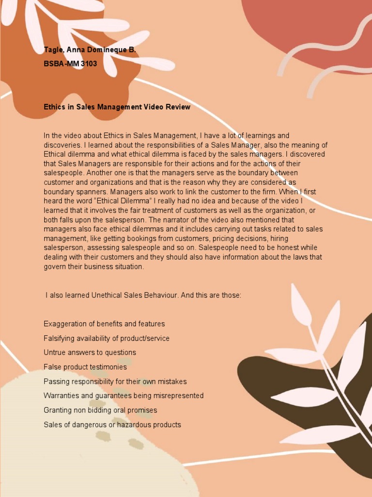 Ethics in Sales Management Video Review and Why Brands With Ethical ...