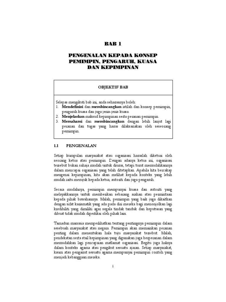 Modul Kepimpinan Dalam Pengurusan Awam Bab 1 - 9 | PDF