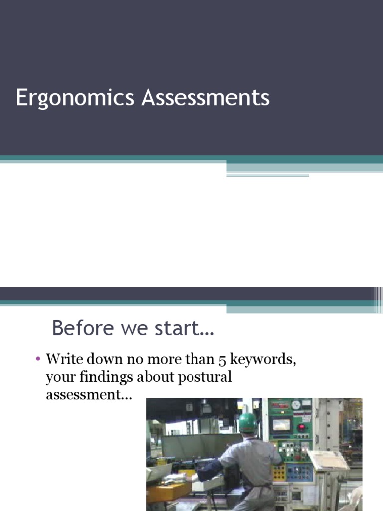 Ergonomics Assessments 2 | PDF | Human Factors And Ergonomics | Health ...