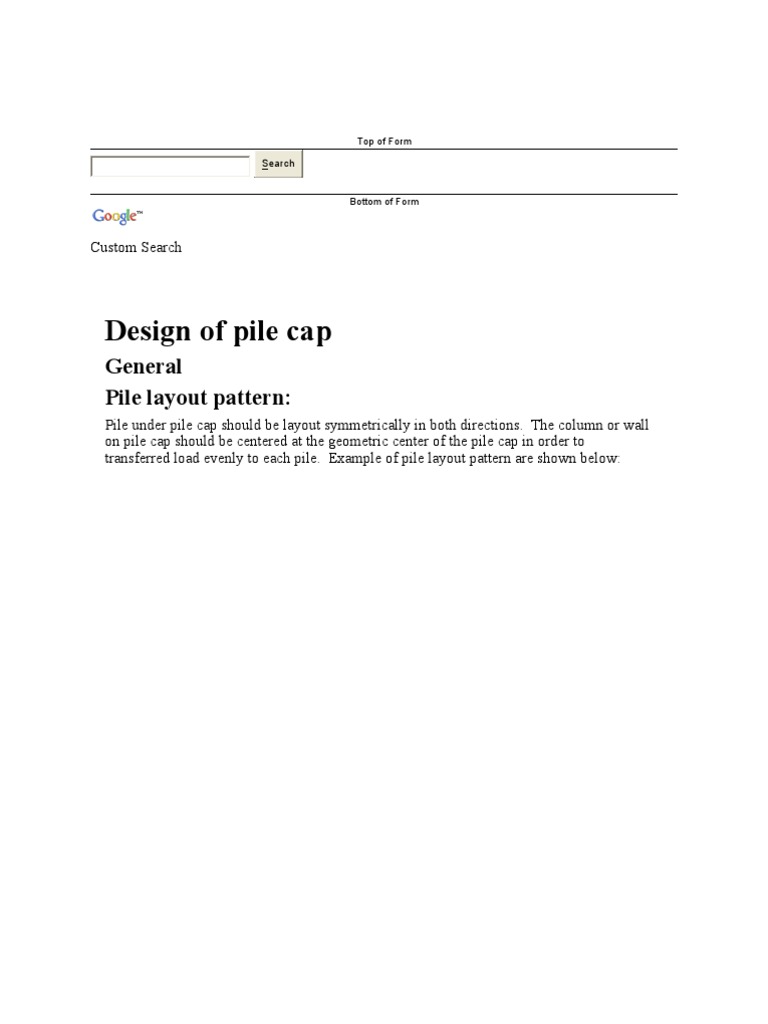 Pile Cap Design | PDF | Deep Foundation | Strength Of Materials