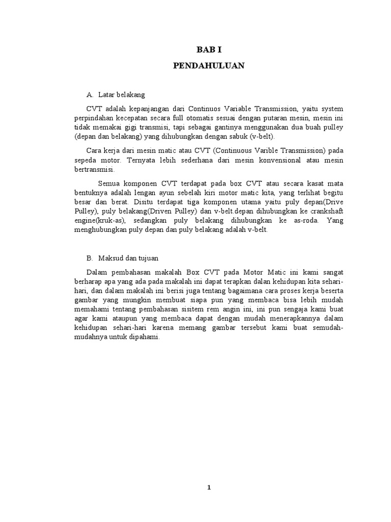 Makalah Tentang CVT | PDF