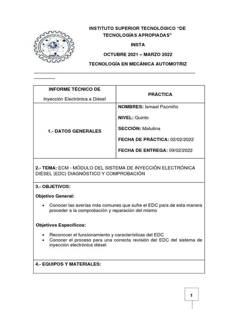 Informe - Comprobación y Diagnostico EDC | PDF | Microprocesador ...