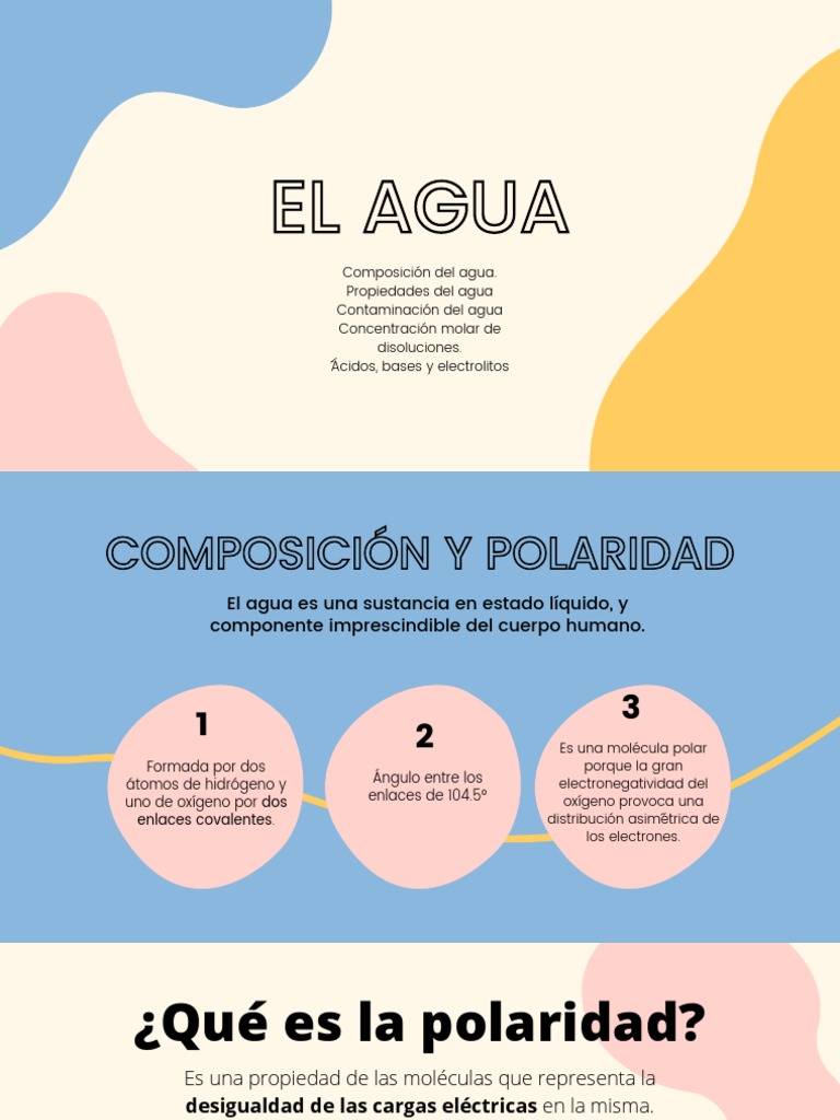 El Agua | PDF | Polaridad química | Propiedades del agua