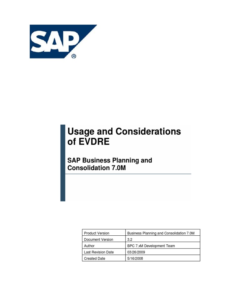Sap BPC Excell Evdre | PDF | Microsoft Excel | Copyright