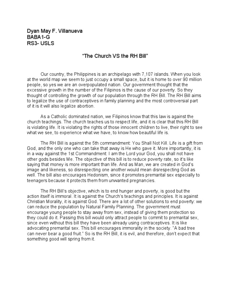 Church Opposition to RH Bill in Philippines | PDF | Family Planning ...