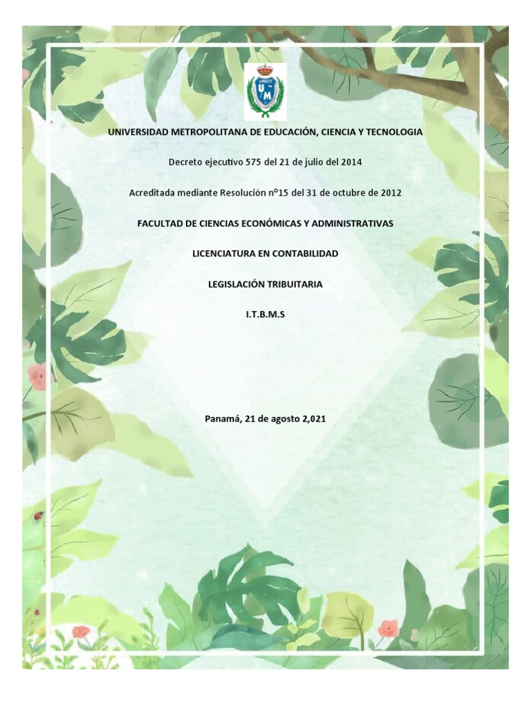 Ley del ITBMS en Panamá y sus Modificaciones | PDF | Propiedad | Panamá