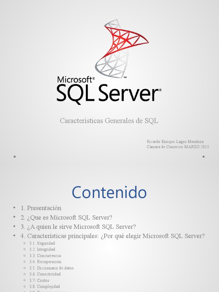 SQL SERVER 2012 Presentacion | PDF | Servidor SQL de Microsoft | SQL