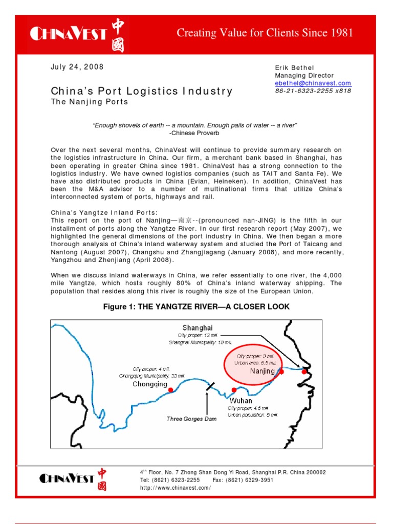 Nanjing: China's Largest Inland Port | PDF | Port | Shanghai