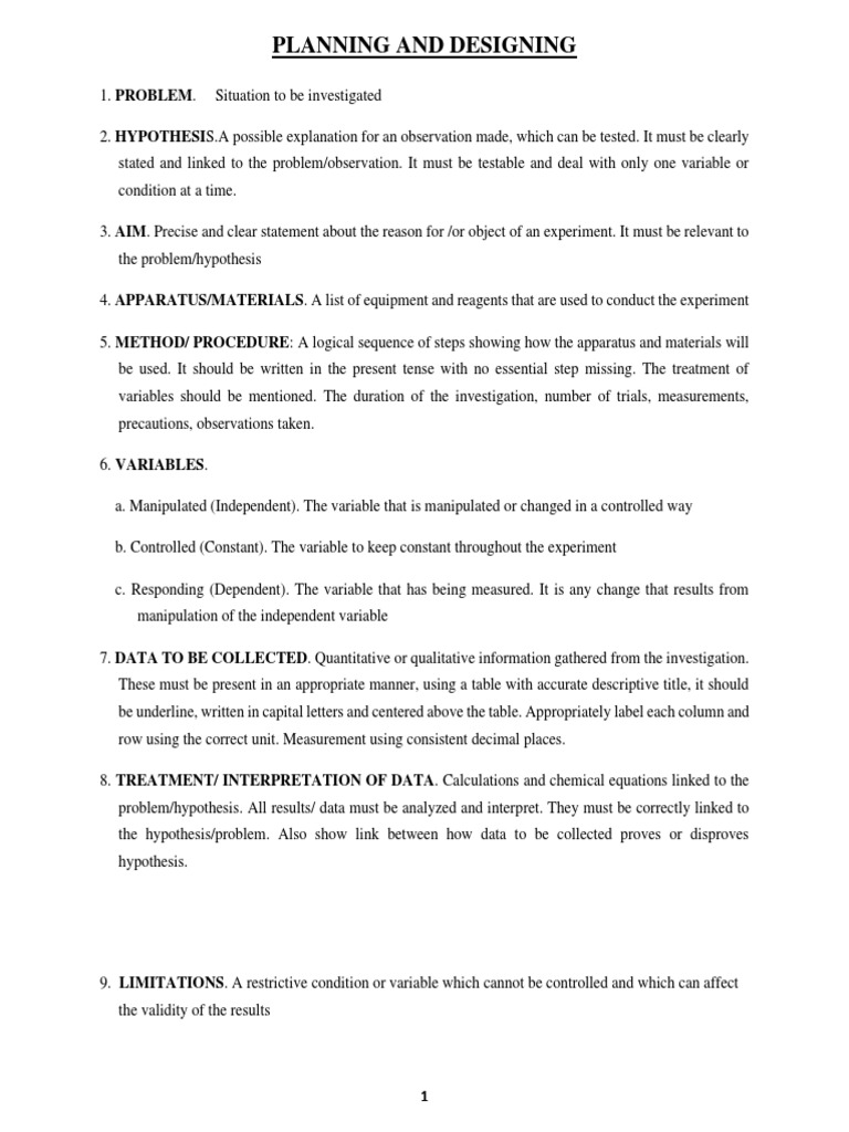 Planning and Designing Labs | Download Free PDF | Data | Hypothesis