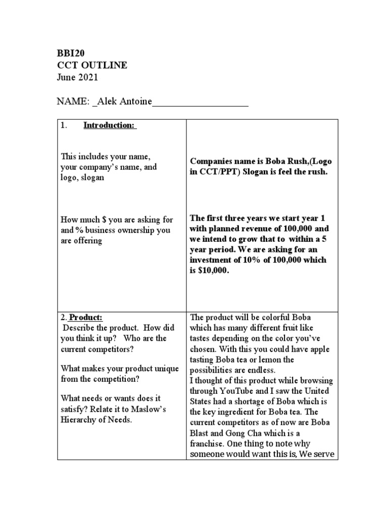 BBI20 CCT Outline | PDF | Advertising | Mass Media