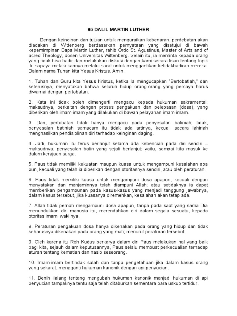 95 Dalil Martin Luther | PDF