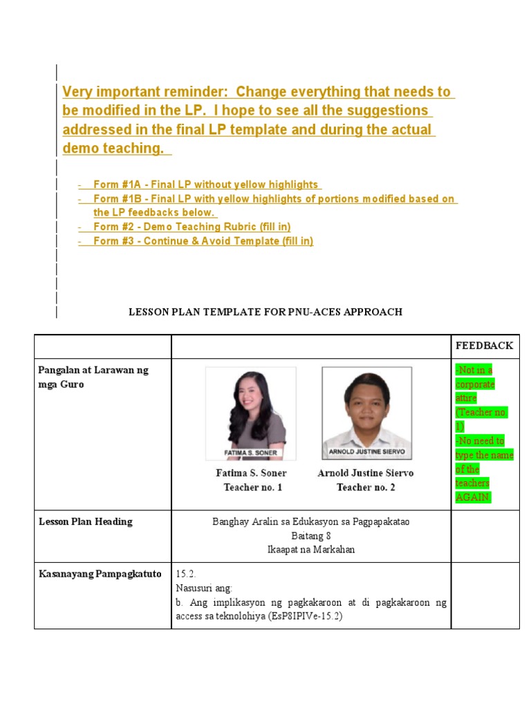 Draft 4 - Demo Teaching Lesson Plan | PDF