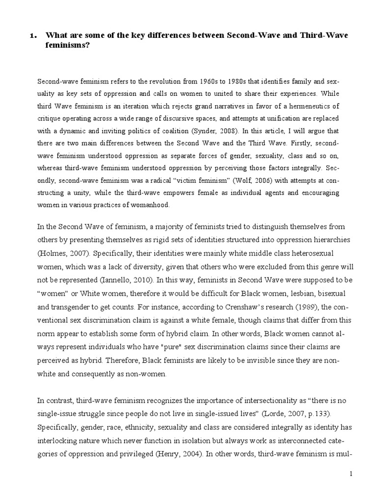Key Differences Between Second and Third Wave Feminisms | PDF | Gender ...