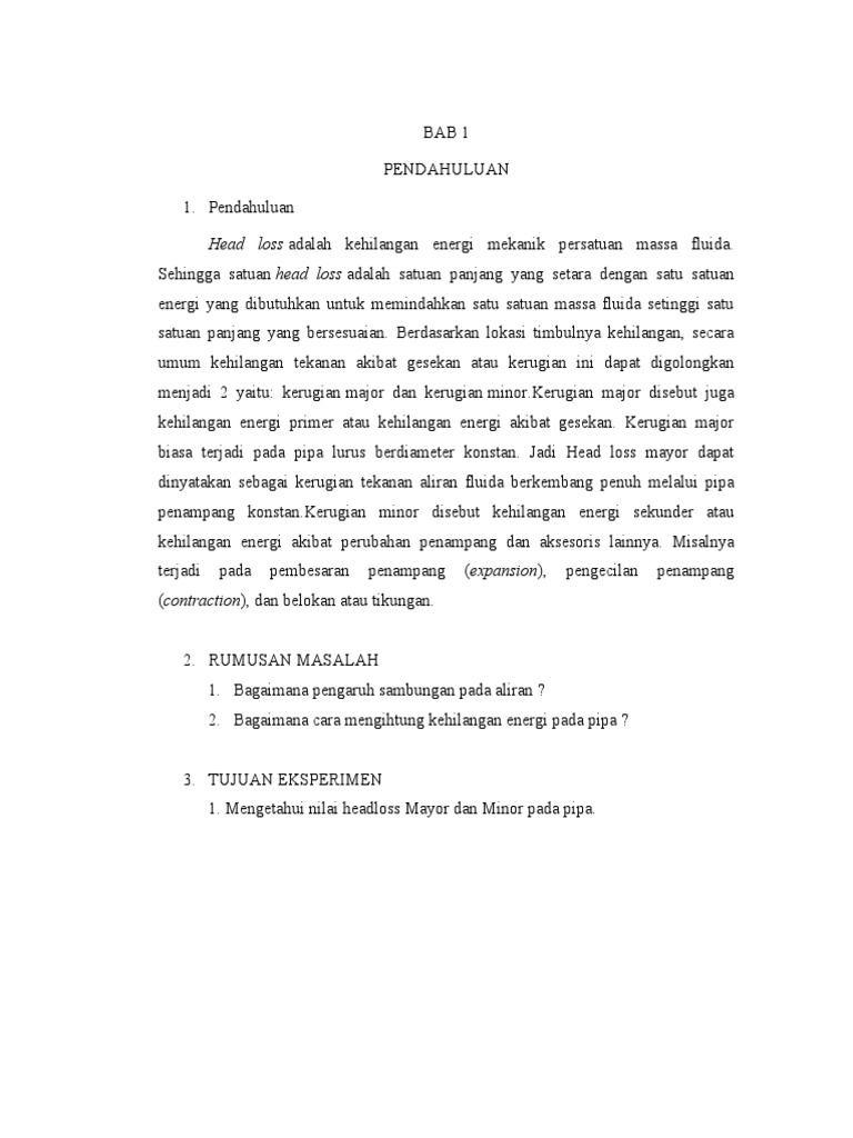 BAB 1 Mini Riset Pipa | PDF | Sains & Matematika | Teknologi & Rekayasa
