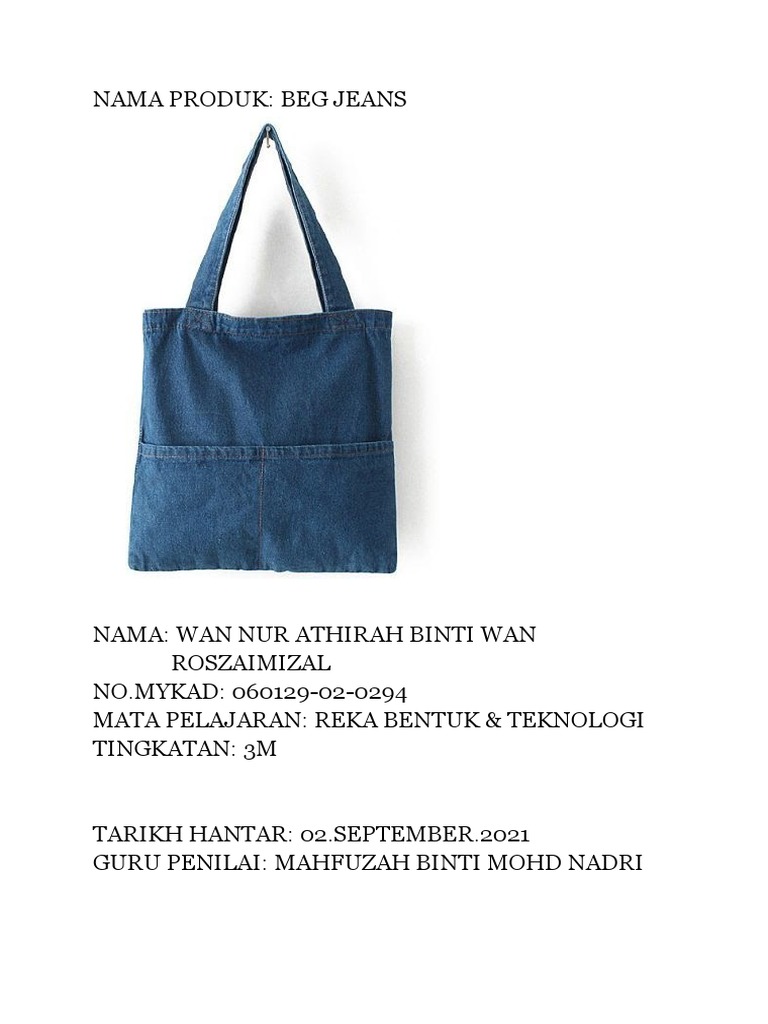 Nama Produk - Beg Jeans - Google Dokumen | PDF