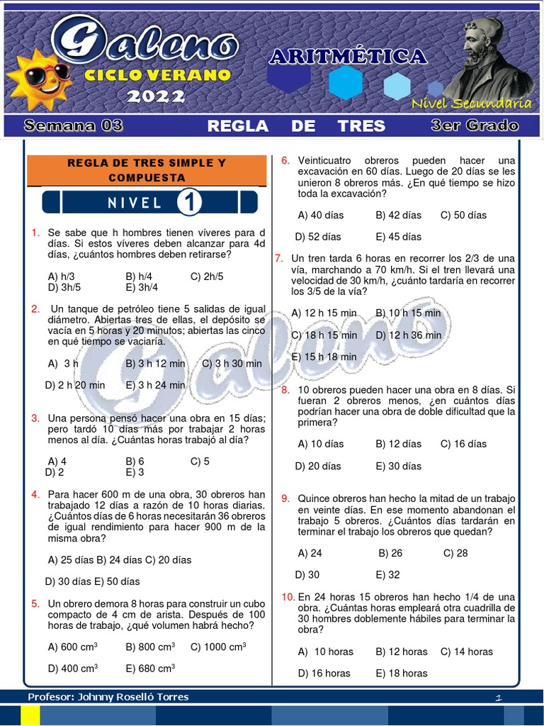 Arit-3ro Regla de Tres Semana 3 | PDF