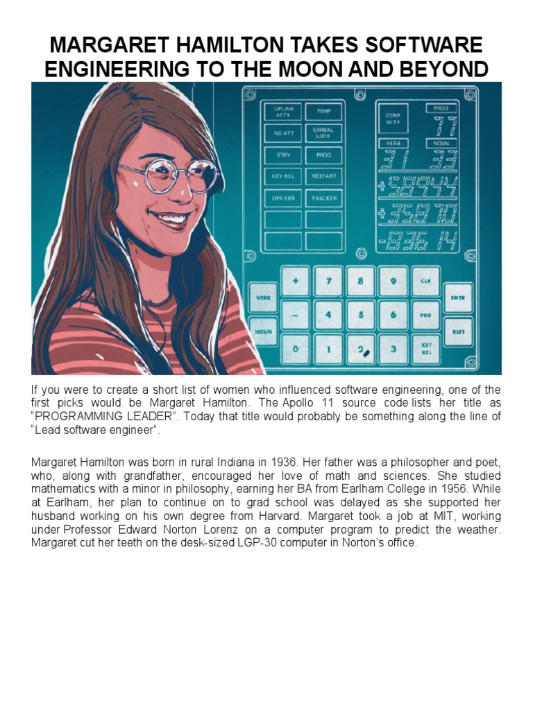 Margaret Hamilton Takes Software Engineering To The Moon and Beyond ...