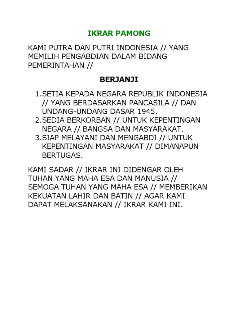 Ikrar Pamong | PDF