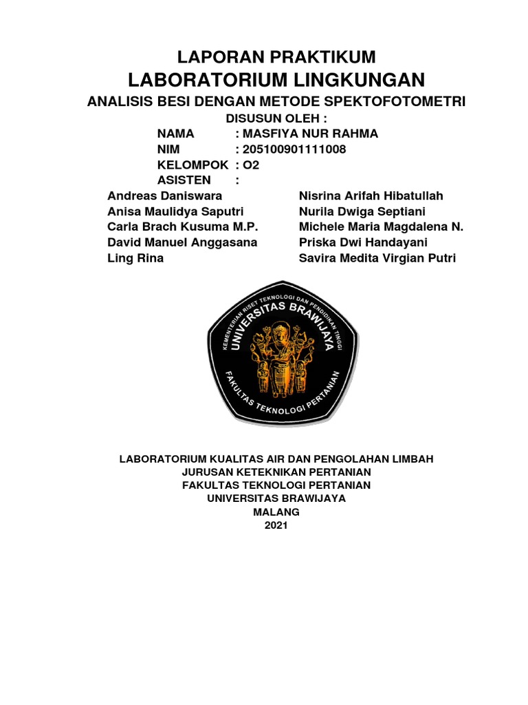 O2 - Masfiya Nur Rahma - Analisis Besi Dengan Metode Spektofotometri | PDF | Sains & Matematika