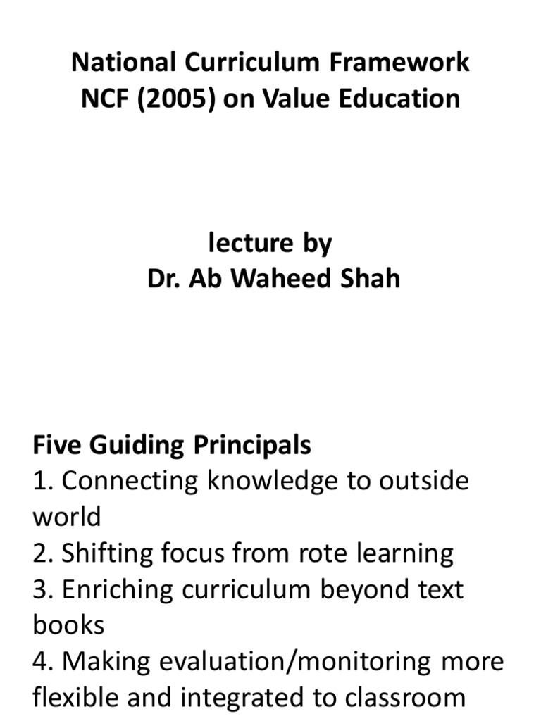NCF 2005: Guiding Principles and Insights | PDF | Learning ...