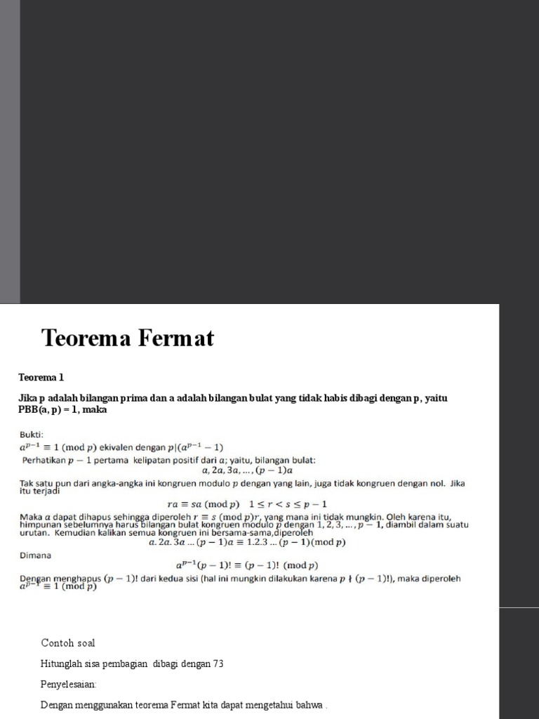 Teorema Fermat Dan Wilson | PDF