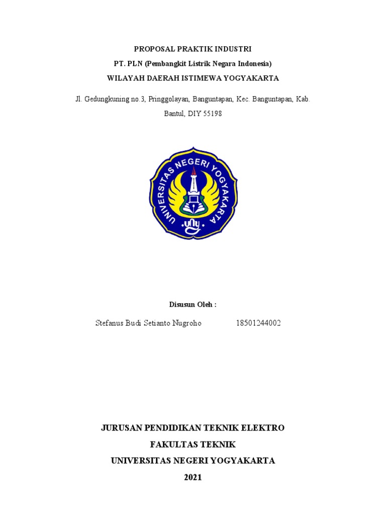 PROPOSAL PRAKTIK INDUSTRI - Step | PDF | Teknologi & Rekayasa