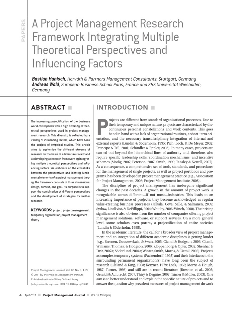 PM Research Framework | PDF | Project Management | Leadership