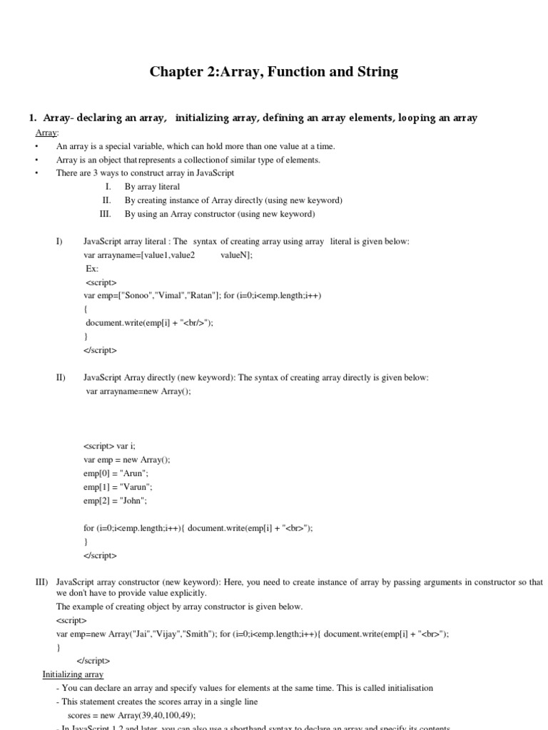 Chapter 2 Array Function And String Pdf Programming Constructor Object Oriented Programming 2134