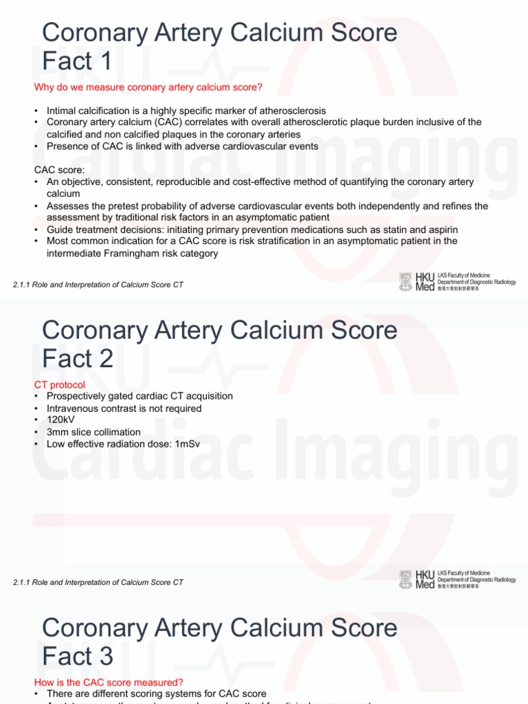 Why Do We Measure Coronary Artery Calcium Score? | PDF | Clinical ...