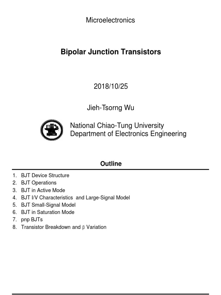 06 Bipolar Junction Transistors | PDF | Bipolar Junction Transistor ...