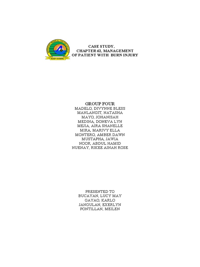 Case Study Burn Injury | PDF | Shock (Circulatory) | Burn