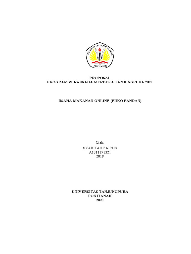 Template Proposal - Wirausaha Merdeka Tanjungpura 2021 | PDF