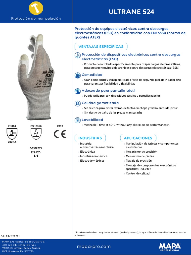 MAPA DataSheet Ultrane 524 Es Es | PDF | Materiales | Ingenieria Eléctrica