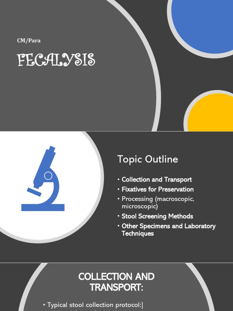 FECALYSIS, Perianal Swab | PDF | Staining | Chemistry